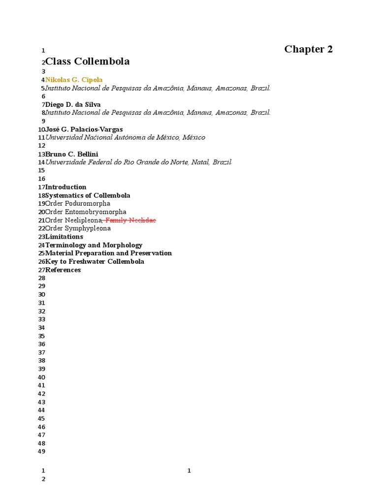 Class Collembola - Corrected by P-V | PDF | Anatomical Terms Of ...