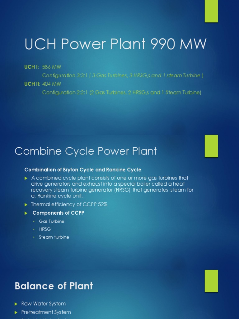 UCH Power Plant 990 MW | PDF | Turbine | Sustainable Technologies