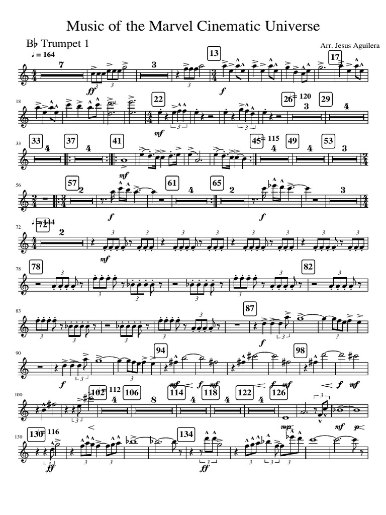 Marvel Cinematic Universe Trumpet Arrangements | PDF