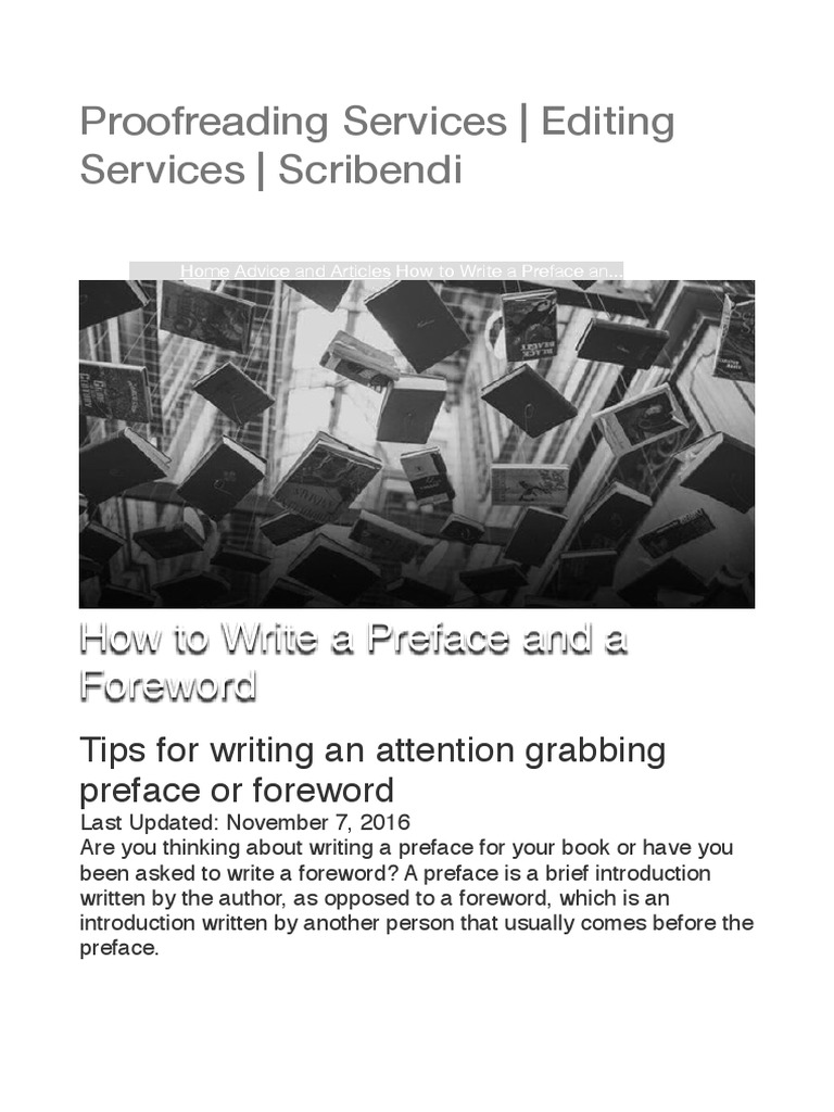 Proofreading Services - Editing Services - Scribendi: How To Write A Preface and A Foreword ...