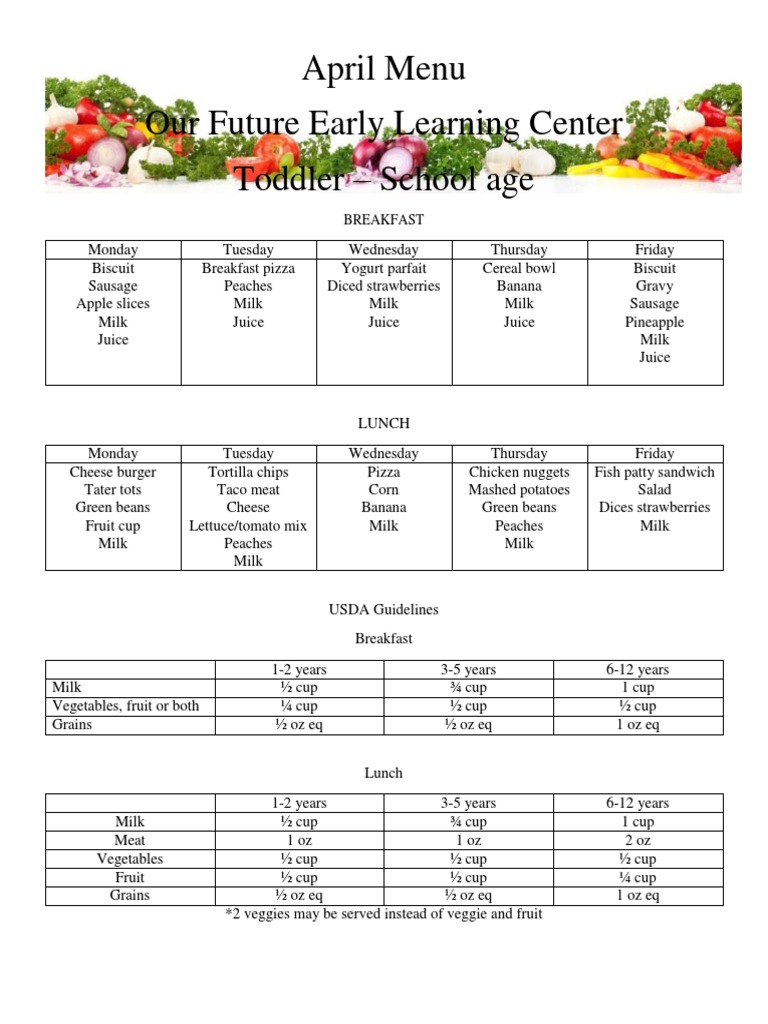 Menu Toddle | PDF | Lunch | Food And Drink Preparation