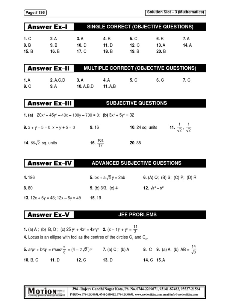 Answer Key PDF | PDF | Geometry | Analytic Geometry