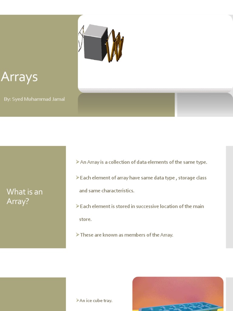 Arrays Presentation | PDF | Matrix (Mathematics) | Data Type