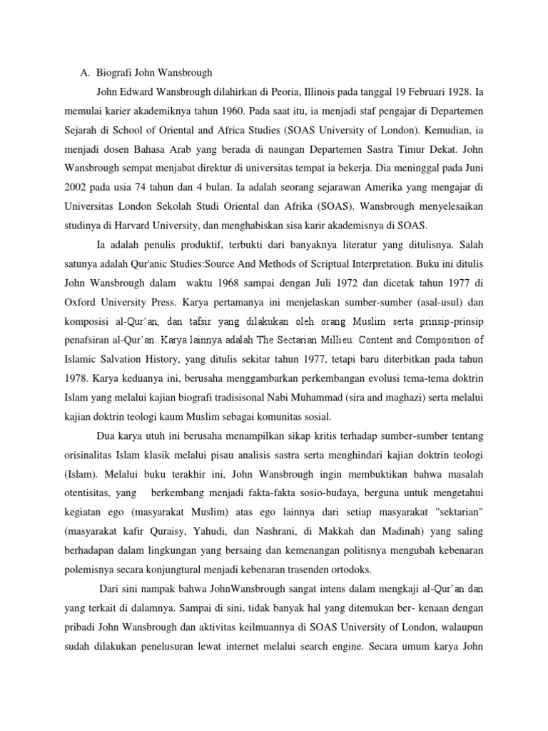 Biografi John Wansbrough | PDF