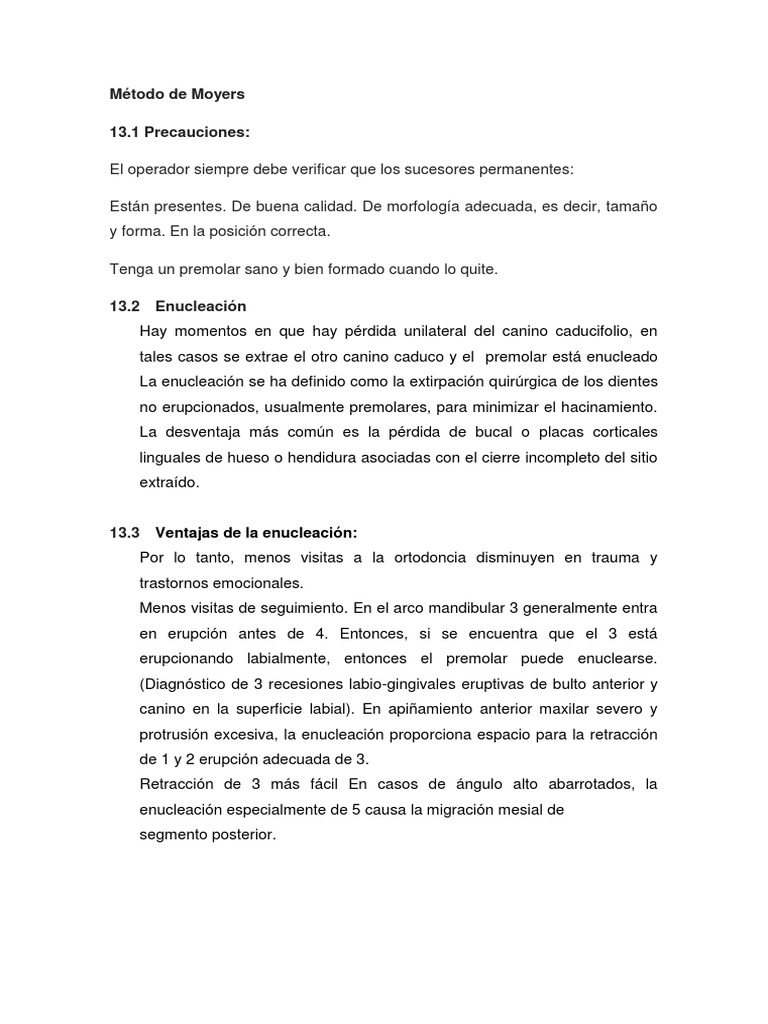 Método de Moyers | PDF | Ortodoncia | Ramas de Odontología