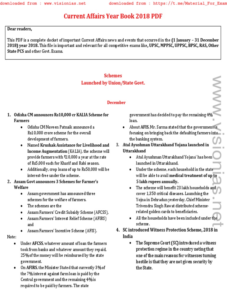 Current Affairs Year Book 2018 PDF | PDF | Government Of India ...