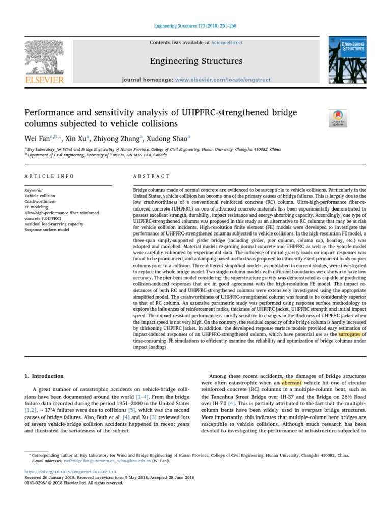 Engineering Structures: Wei Fan, Xin Xu, Zhiyong Zhang, Xudong Shao ...