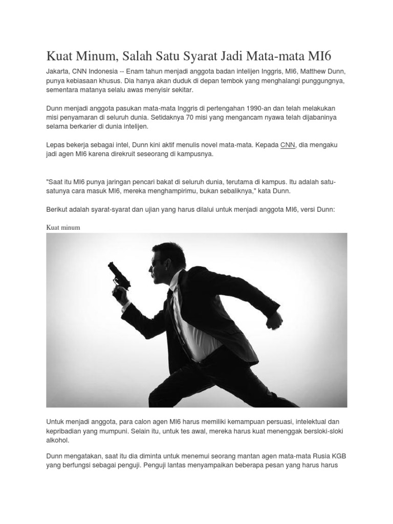 Syarat Jadi Mata-Mata MI6 | PDF