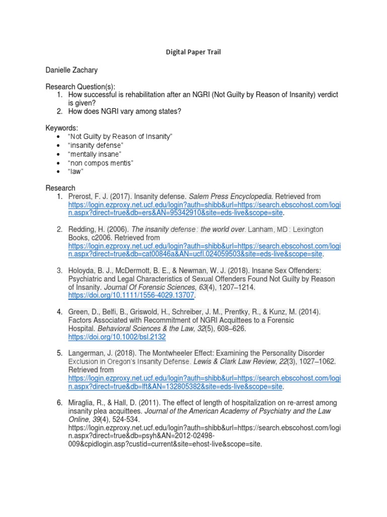 Digital Paper Trail | PDF | Insanity Defense | Insanity