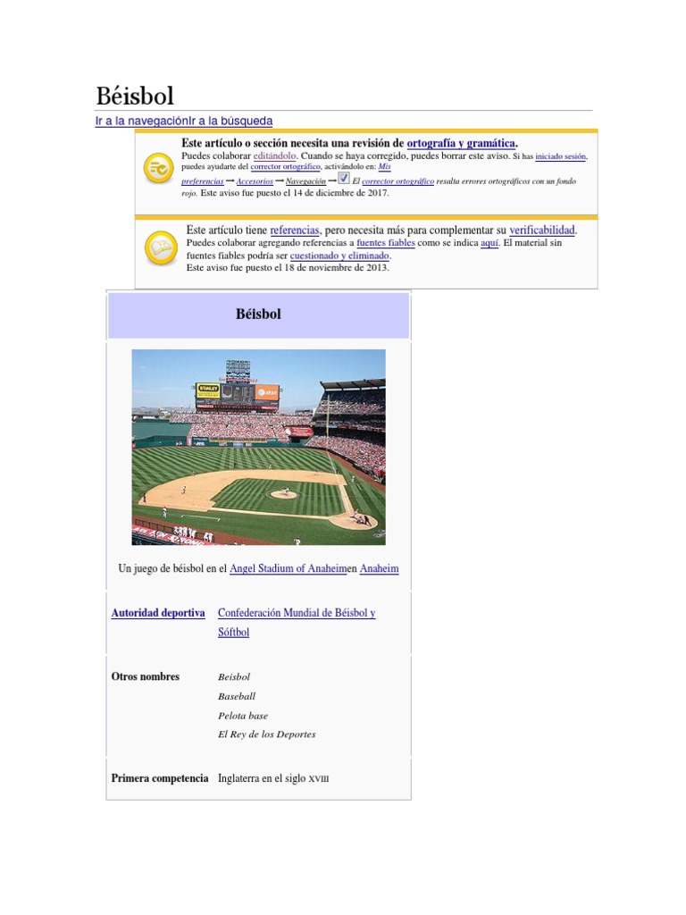 Introducción Al Béisbol Reglas Y Características Pdf Lanzador 3533