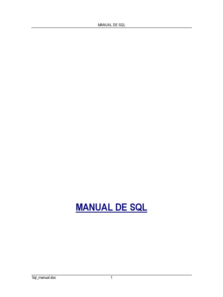 Manual SQL | PDF | SQL | Gestión de datos