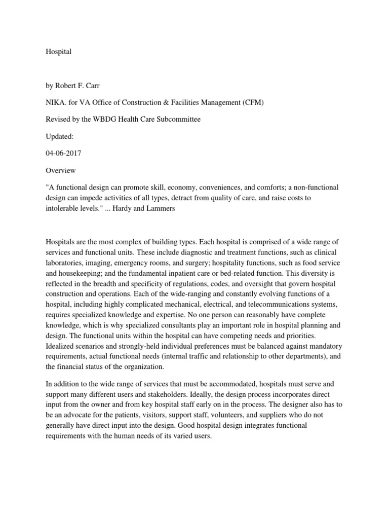 Hospital Planning and Design | Download Free PDF | Building Code ...