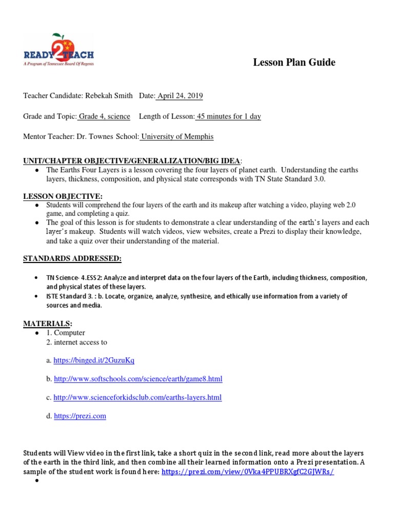 Edtpa Lesson Plan-4 | PDF | Earth | Teachers