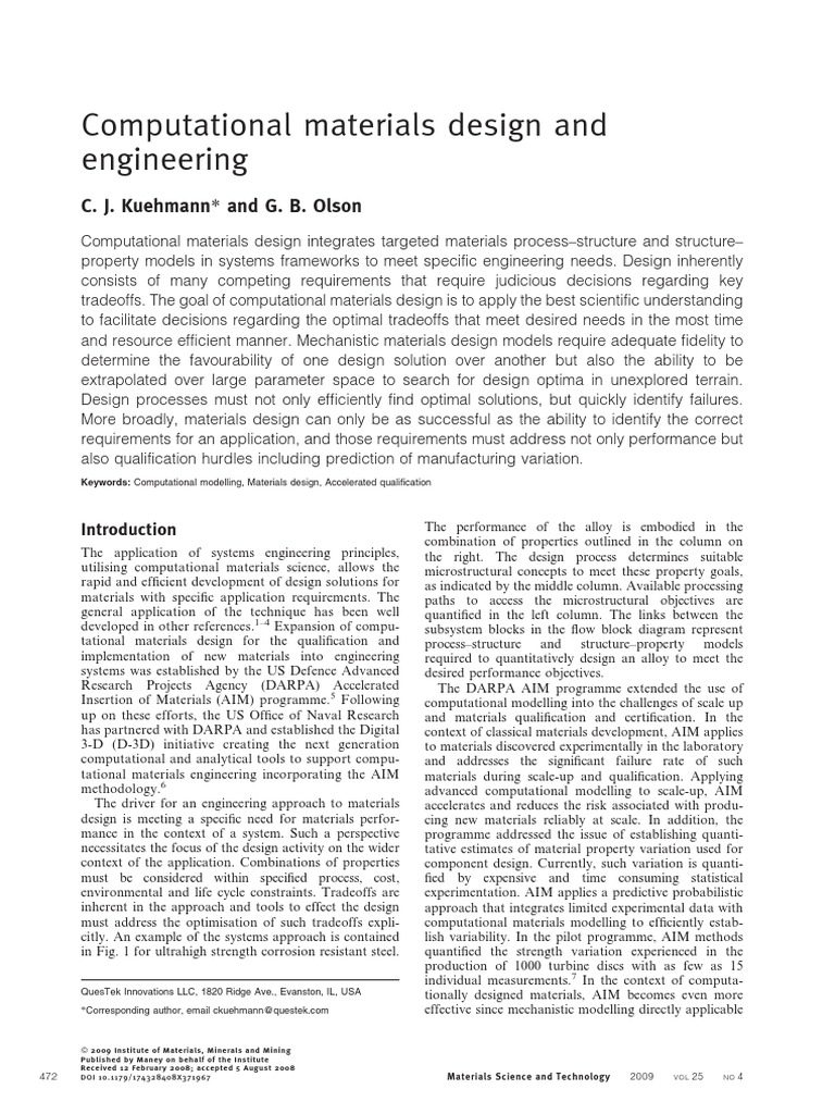 Cmd Introduction To Computational Material Design Pdf Materials
