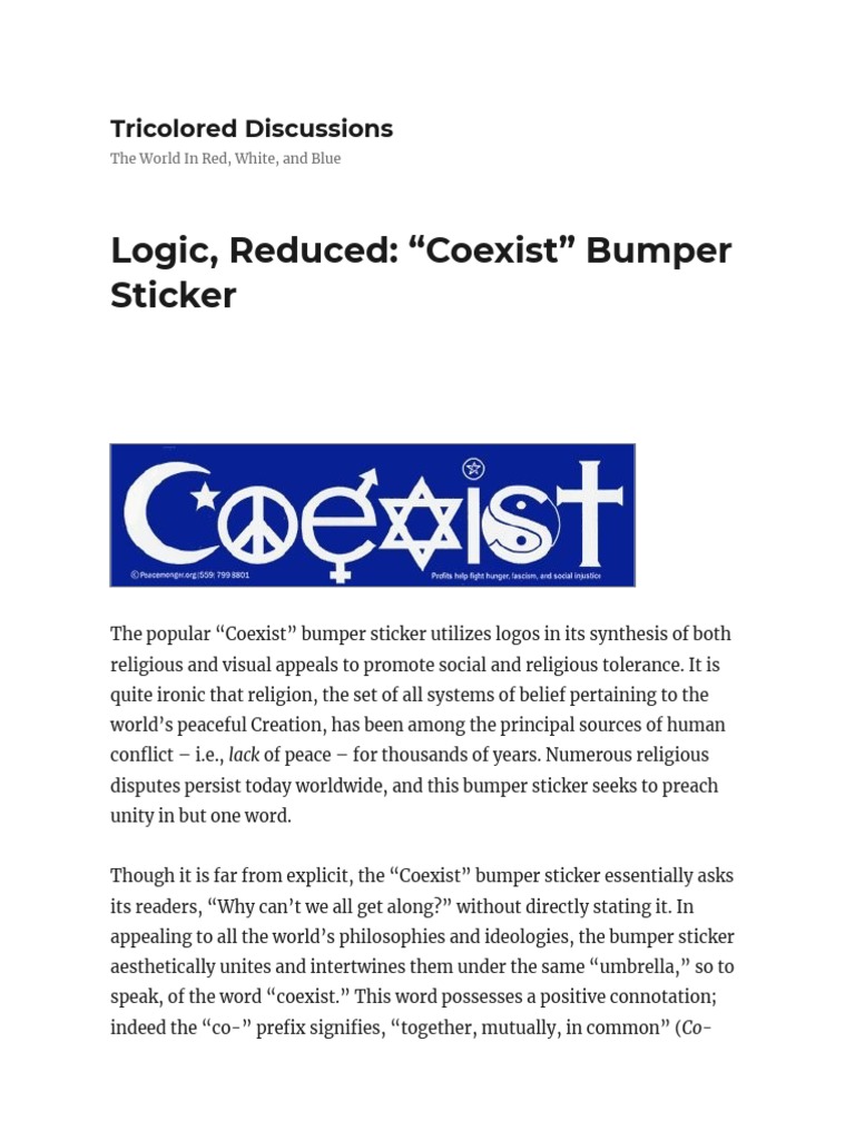 Coexist 3 | PDF | Religious Faiths | Religion And Belief