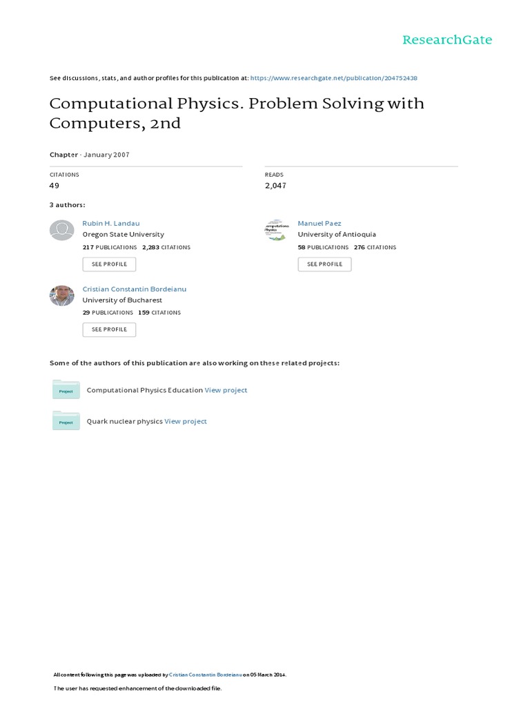 Computational Physics | PDF | Chaos Theory | Soliton