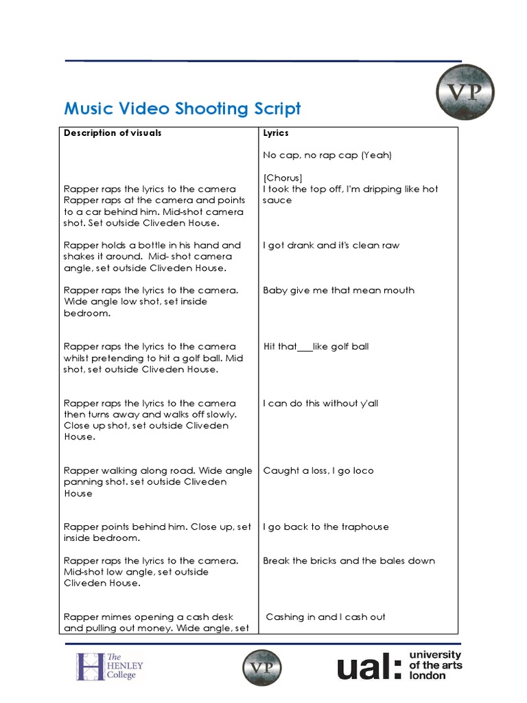 Shooting Script 1 | PDF | Rapping | Leisure
