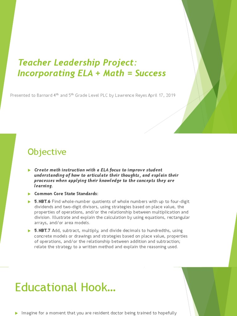 Teacher Leadership Project 2019 A | PDF | Reading Comprehension ...
