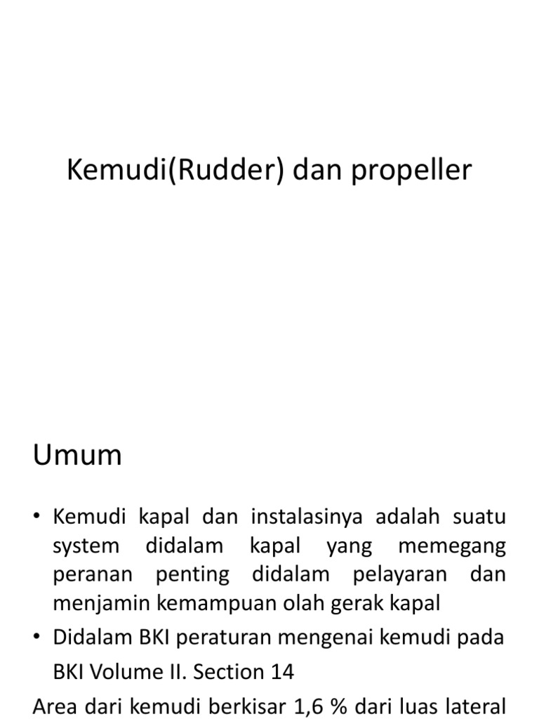 Kemudi Kapal (Rudder) | PDF