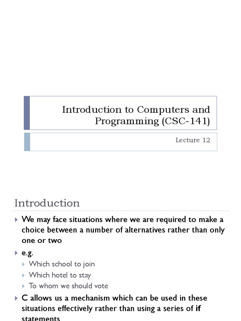 Introduction To Computers and Programming (CSC-141) | Download Free PDF ...