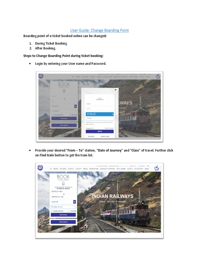 User Guide Change Boarding Point | PDF