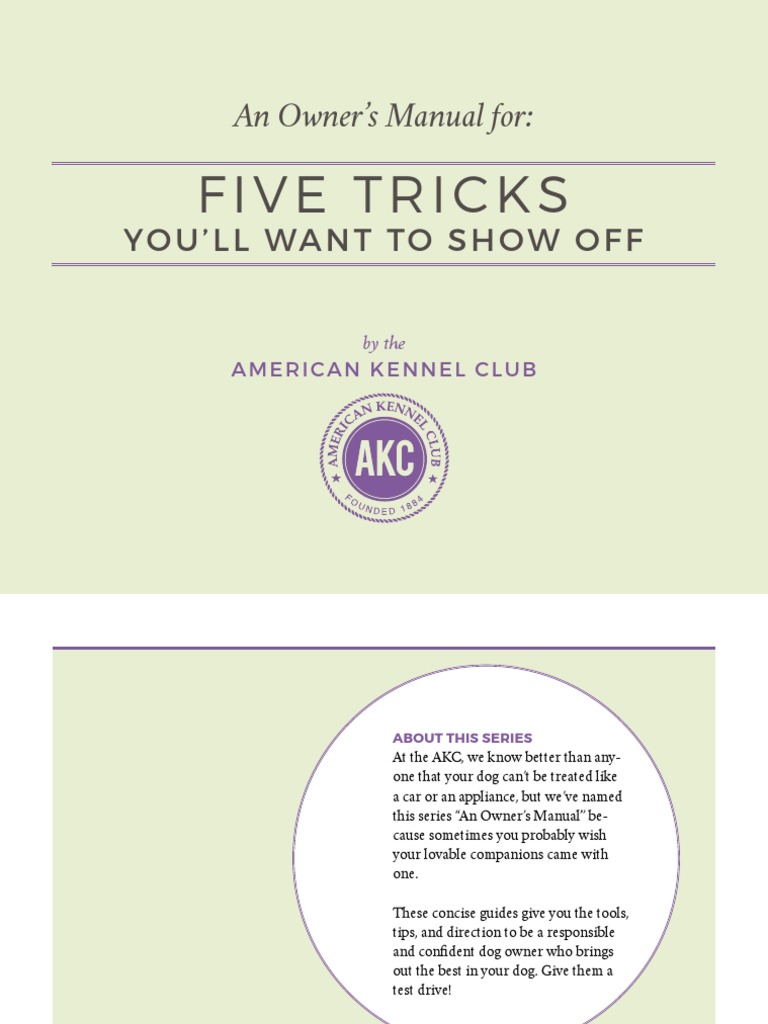 Five Tricks: An Owner's Manual For | PDF | American Kennel Club | Dogs
