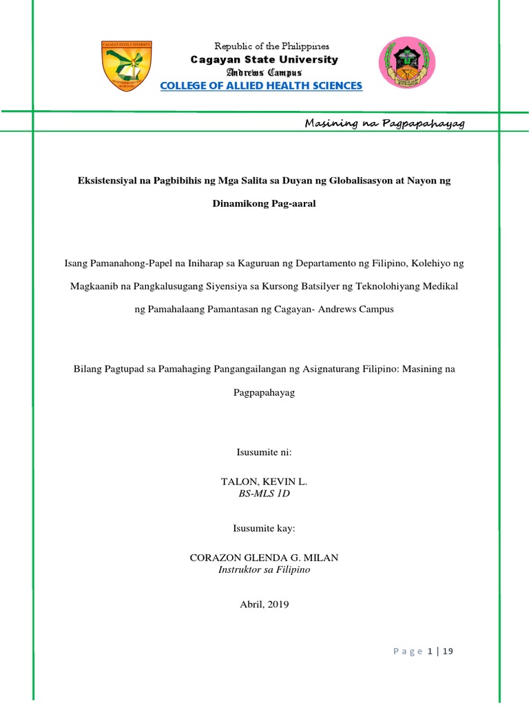 Term Paper Filipino | PDF