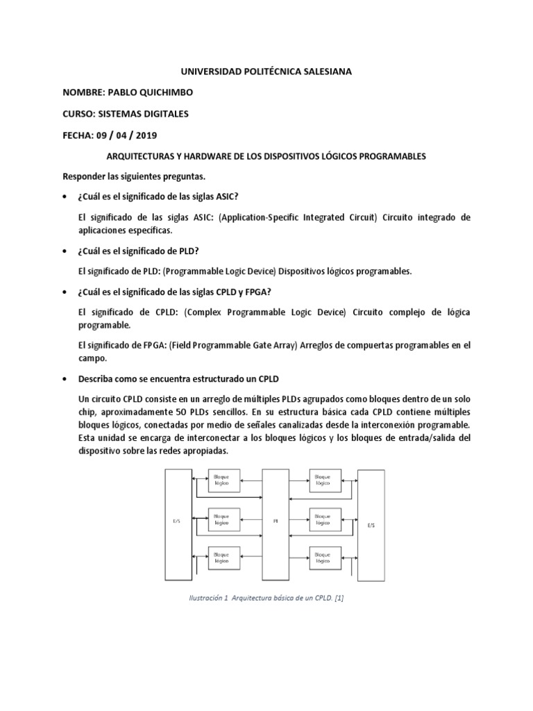 Arquitectura de Dispositivos Lógicos Programables | PDF | Arreglos de ...