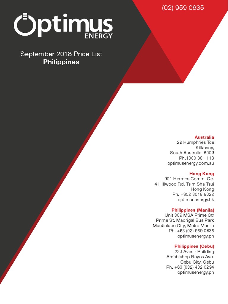 September 2018 Solar Price List | PDF | Electrical Engineering ...