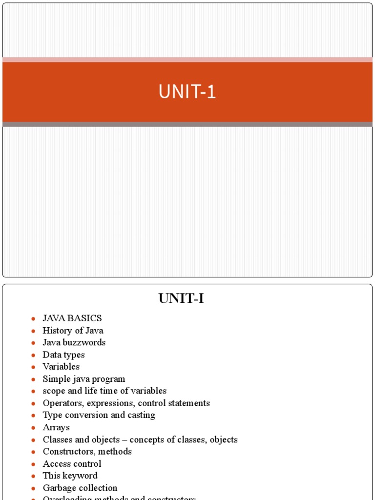 Unit 1 Pdf Pdf Java Programming Language Constructor Object Oriented Programming