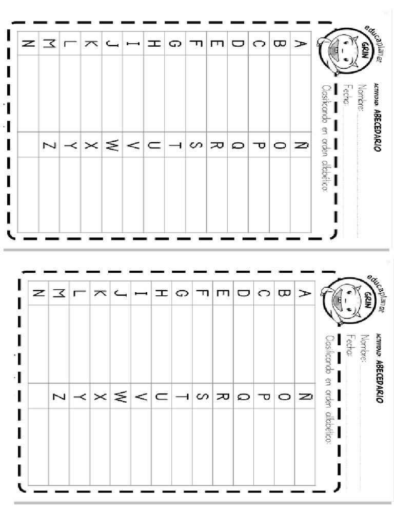 Abecedario y Orden Alfabetico | PDF