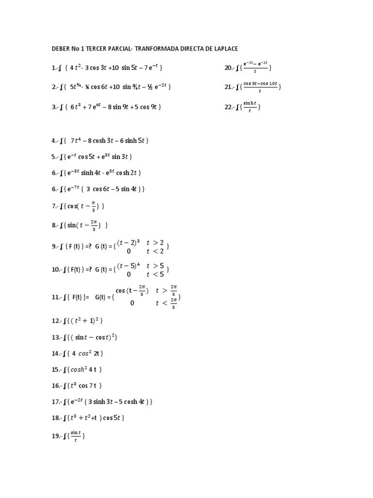 Deber No 1 Edo 3er Parc-Transformada de Laplace | PDF