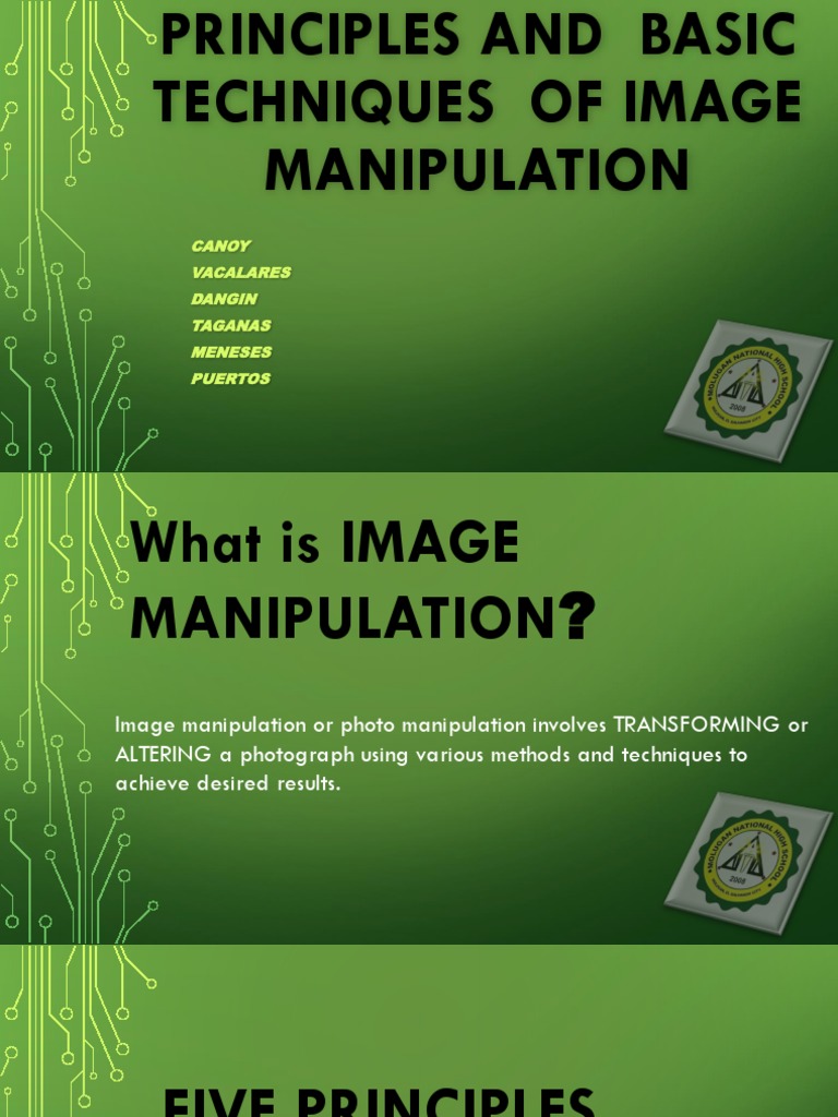 Principles and Basic Techniques of Image Manipulation | PDF