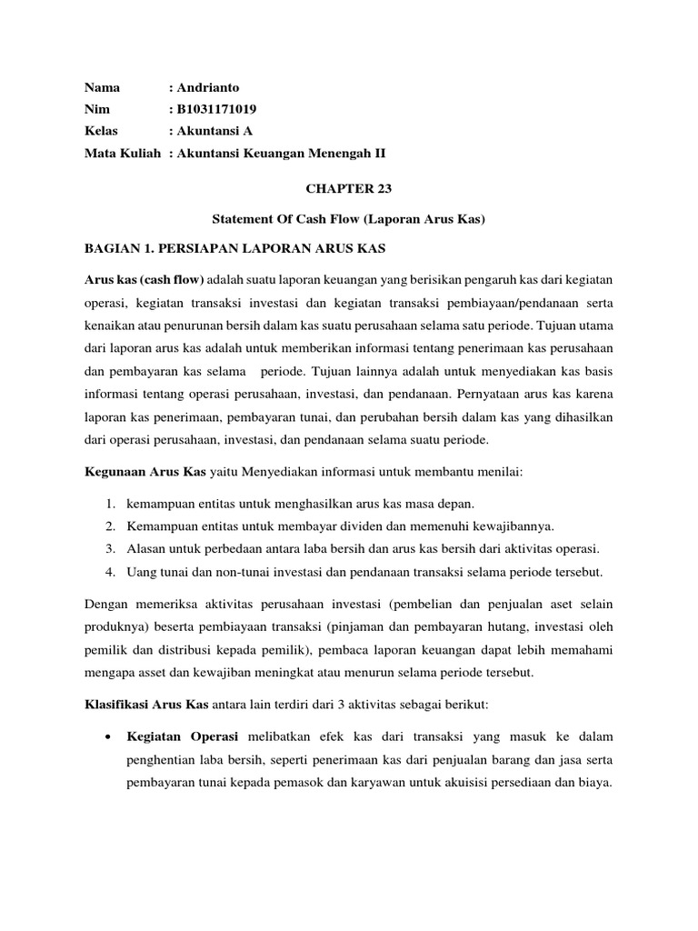 Akm Chapter 23 Cash Flow Pdf