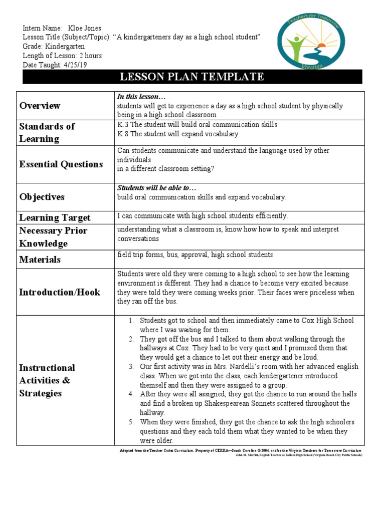Lesson Plan Template and Reflection | PDF | Lesson Plan | Classroom