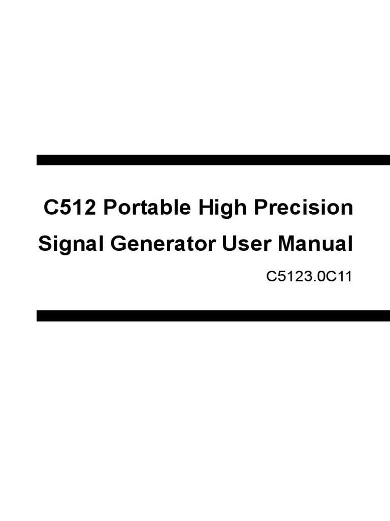 C512 Manual PDF | PDF | Power Supply | Calibration