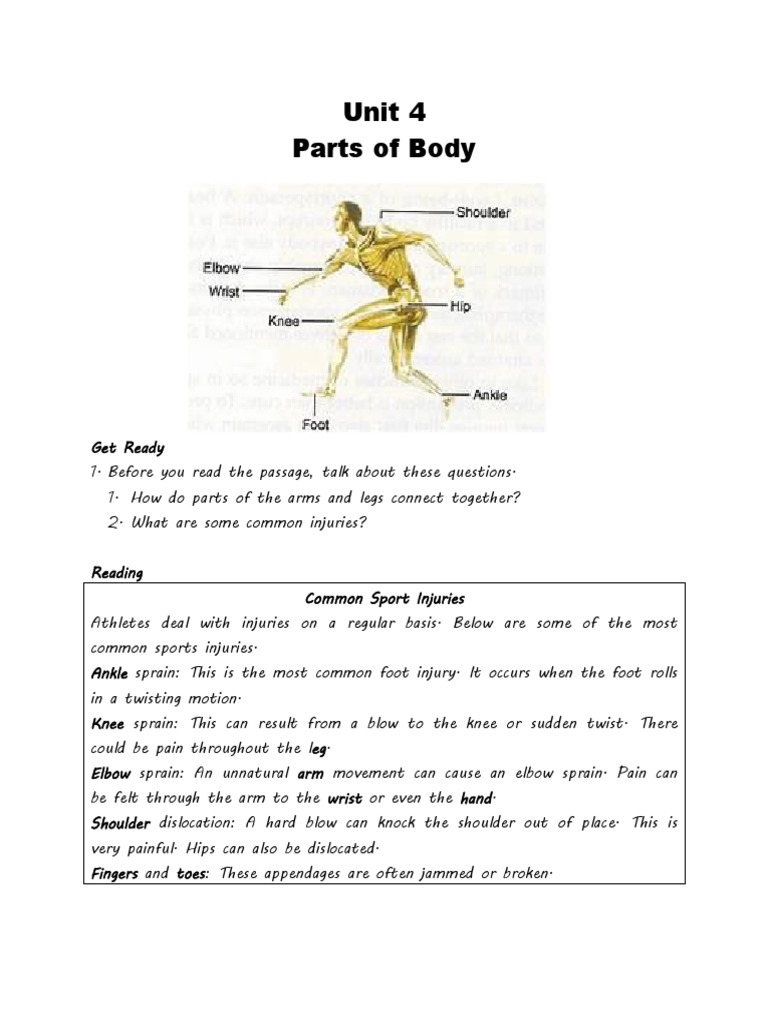 Unit 4 Parts of Body | PDF | Anatomical Terms Of Motion ...