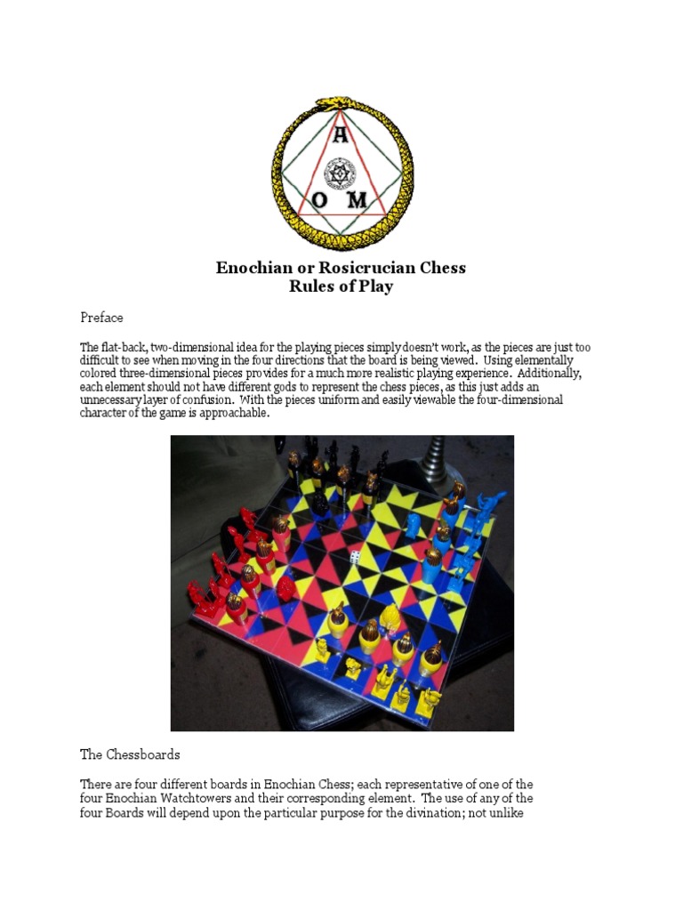 Enochian Chess: Rules and Setup Guide | PDF | Isis | Chess