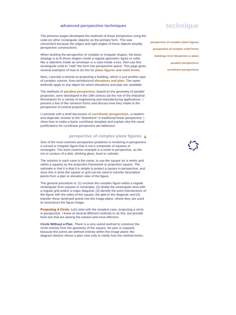 Technique: Advanced Perspective Techniques | PDF | Perspective ...