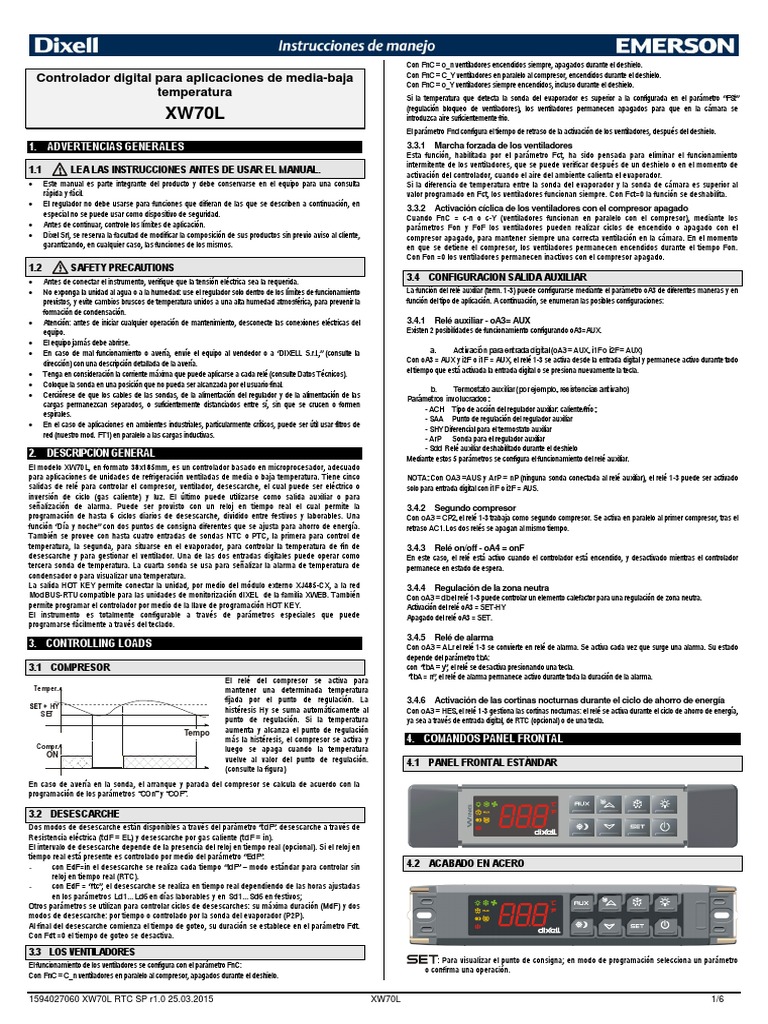 Controlador Dixell Xw70l Manual Pdf Relé Diodo Emisor De Luz