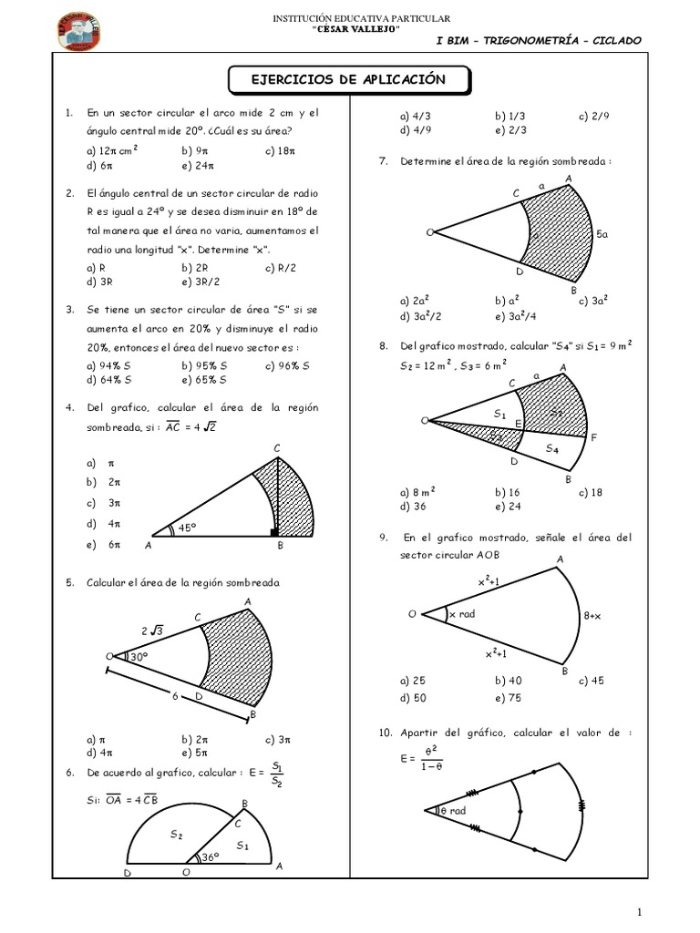 Area de Un Sector Circular | PDF | Deportes | Enseñanza de matemática