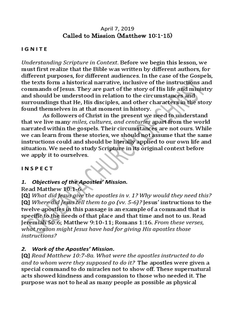 Ignite: Understanding Scripture in Context. Before We Begin This Lesson ...