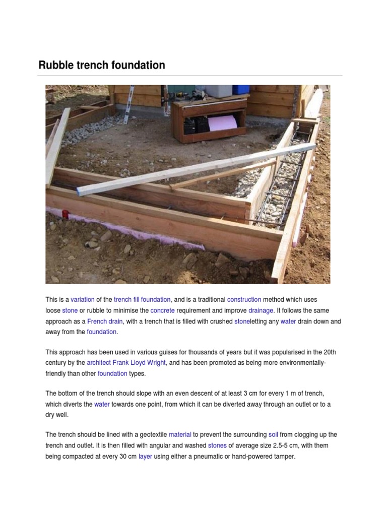 Rubble Trench Foundation Overview | PDF