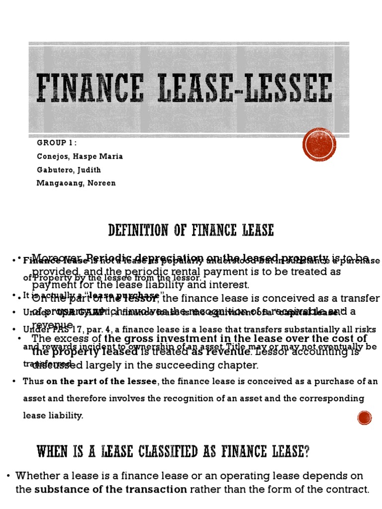 Finance Lease | PDF | Lease | Present Value