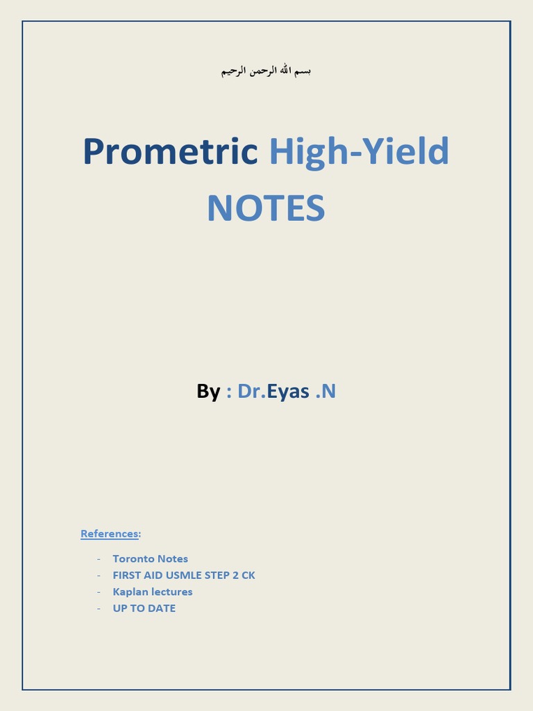 Prometric High-Yield NOTES PDF | PDF | Urinary Tract Infection | Heart