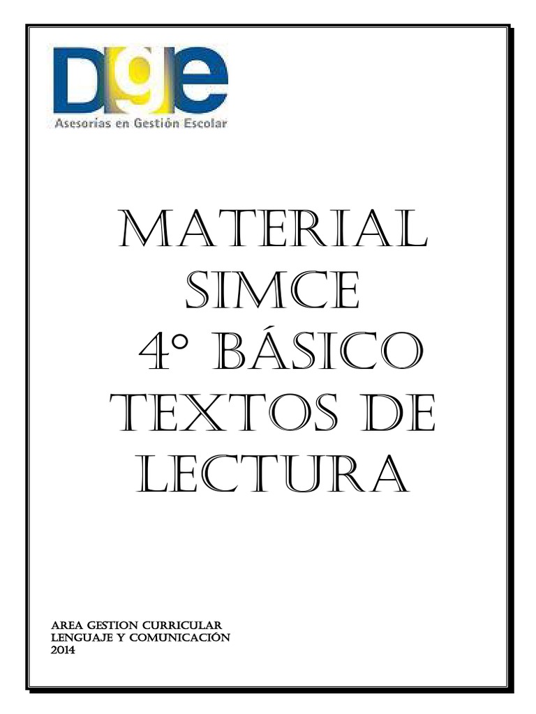 Material SIMCE 4° Básico Lenguaje | PDF | Teléfono | Chocolate