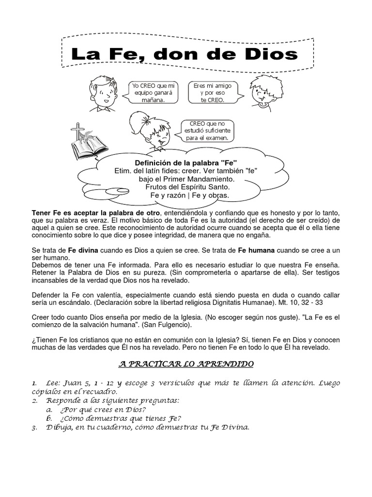 2014 - FE, DON DE DIOS Definición de La Palabra | PDF | Fe | Dios