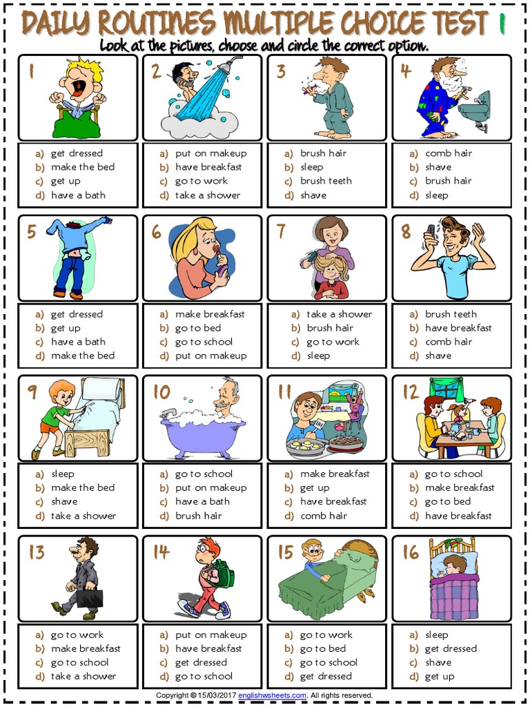Daily Routines Vocabulary | PDF | Language Arts & Discipline | Teaching ...