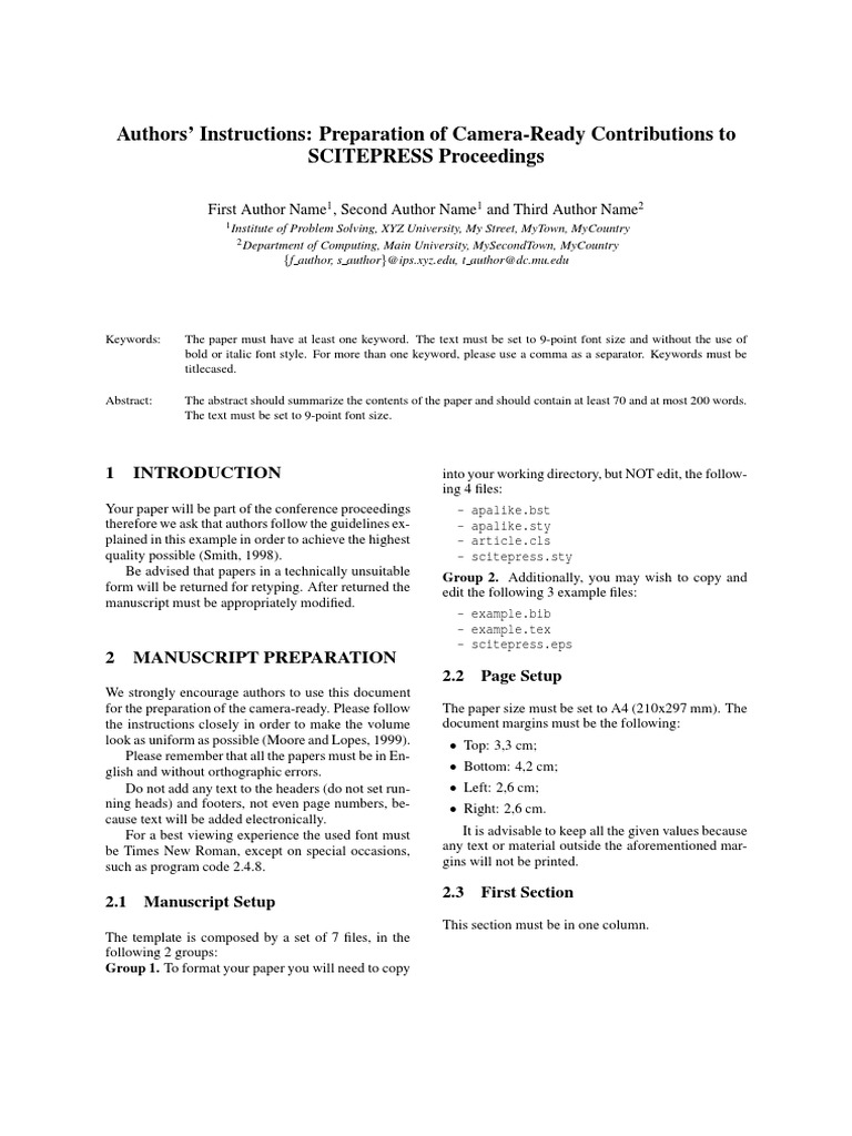 Authors' Instructions: Preparation of Camera-Ready Contributions To ...
