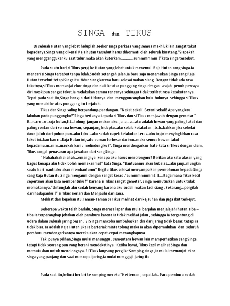 Singa Dan Tikus | PDF